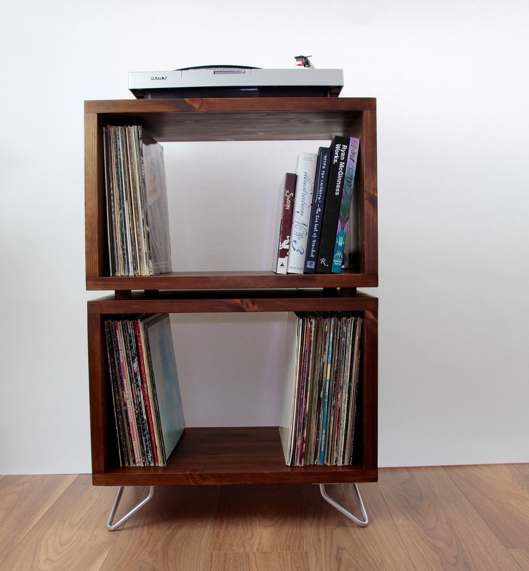 Handmade Solid Wood Record Player Stand: Vinyl Storage Furniture - Etsy