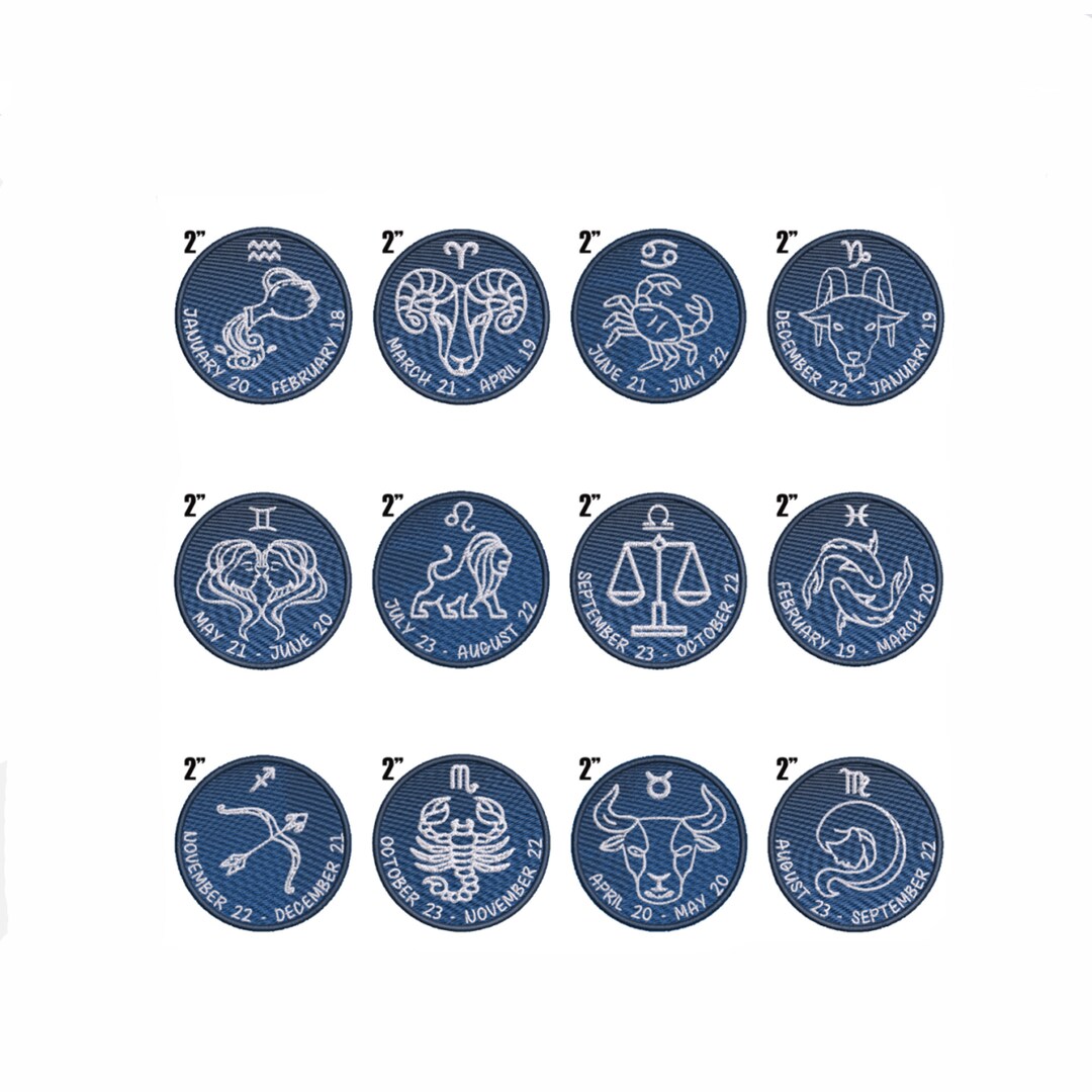 Zodiac Sign Astrology Patch Embroidered DIY Iron-on/sew-on DIY Applique ...