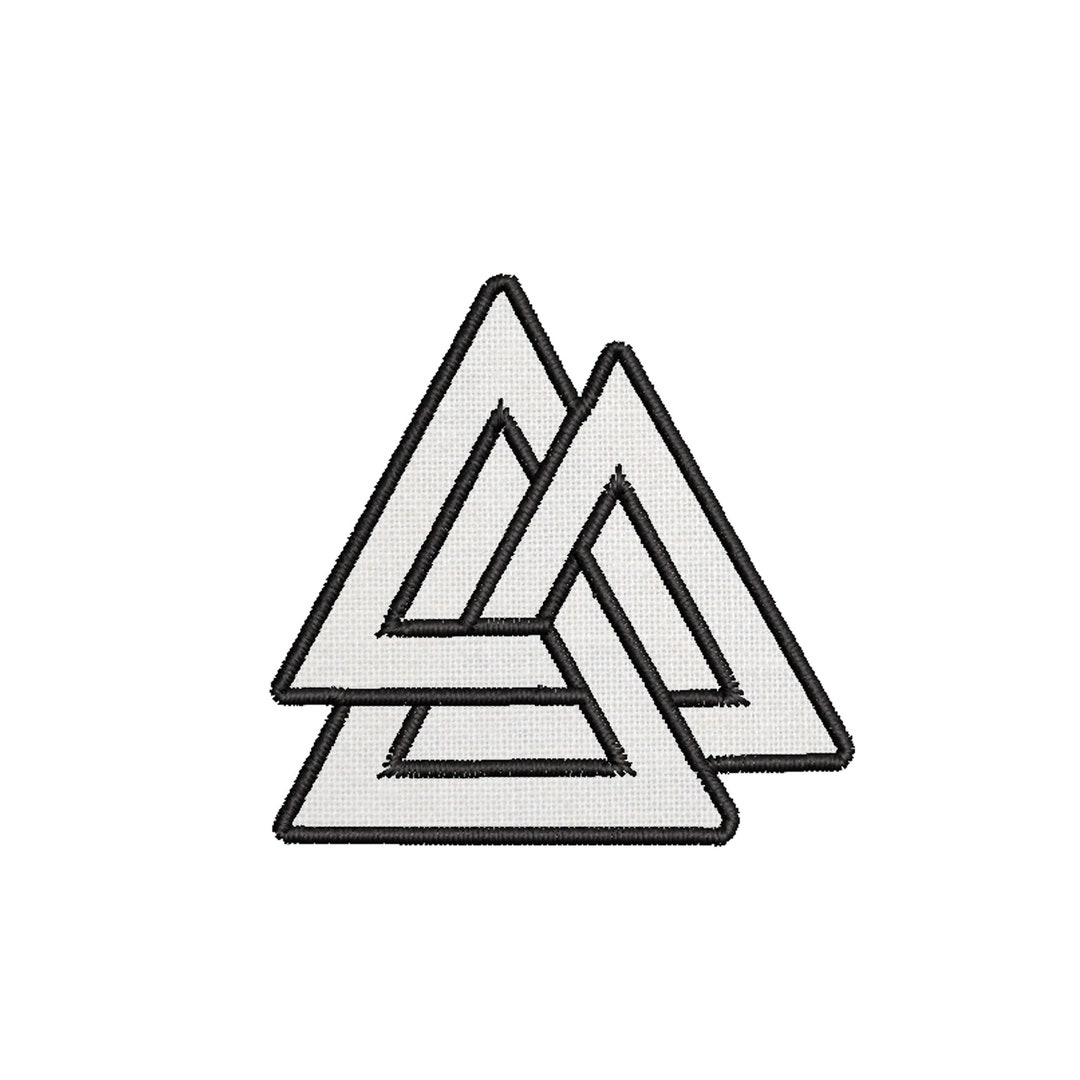 Black VALKNUT KNOT PATCH Iron-on Embroidered Odin Norse Mythology ...