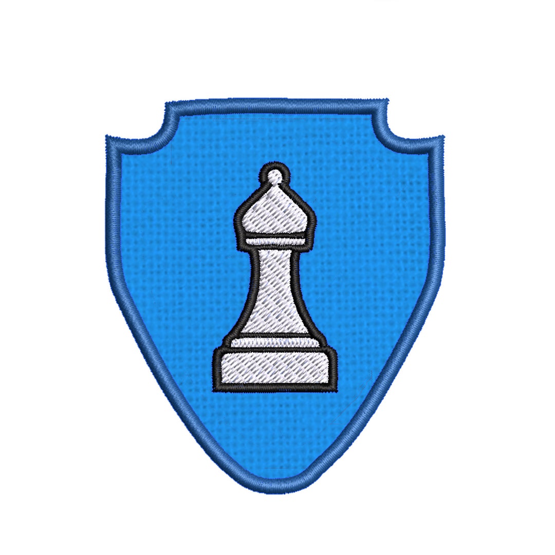 White Bishop Chess Piece Patch Embroidered DIY Iron-on/sew-on Applique ...