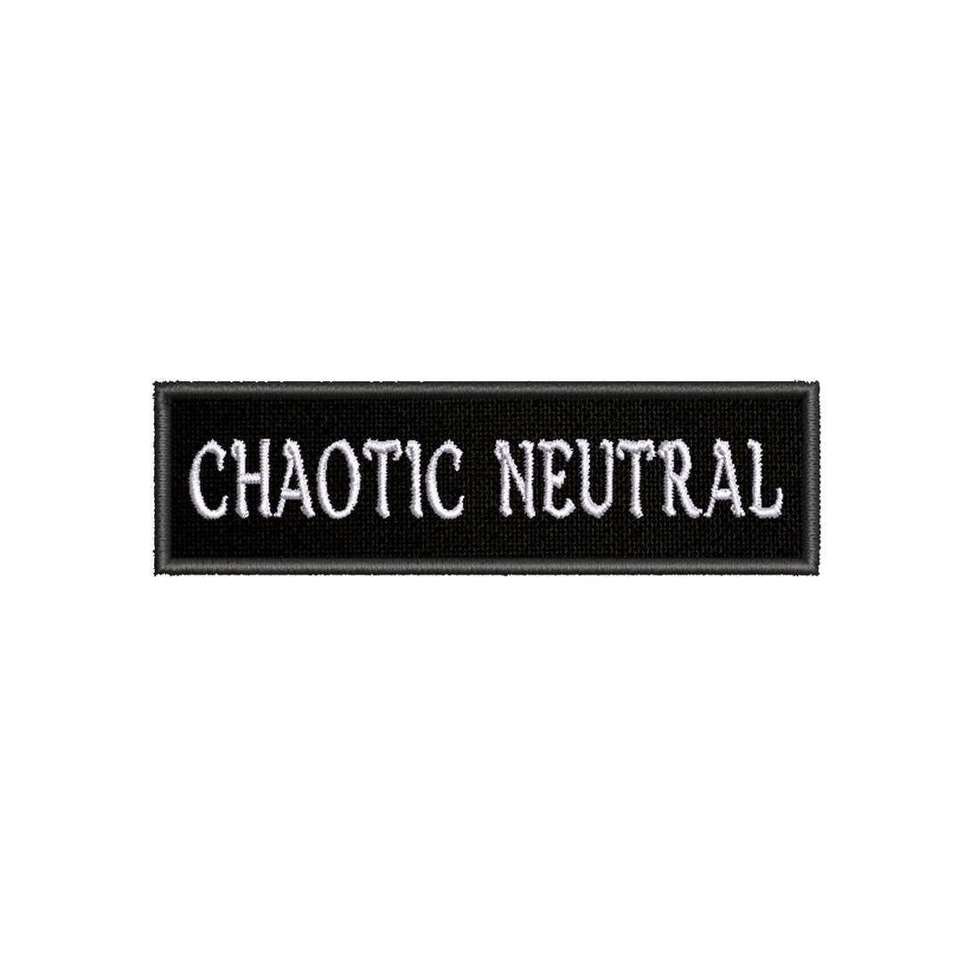Chaotic Neutral Alignment Embroidered Iron on Patch Sew on Geeks Gamers ...