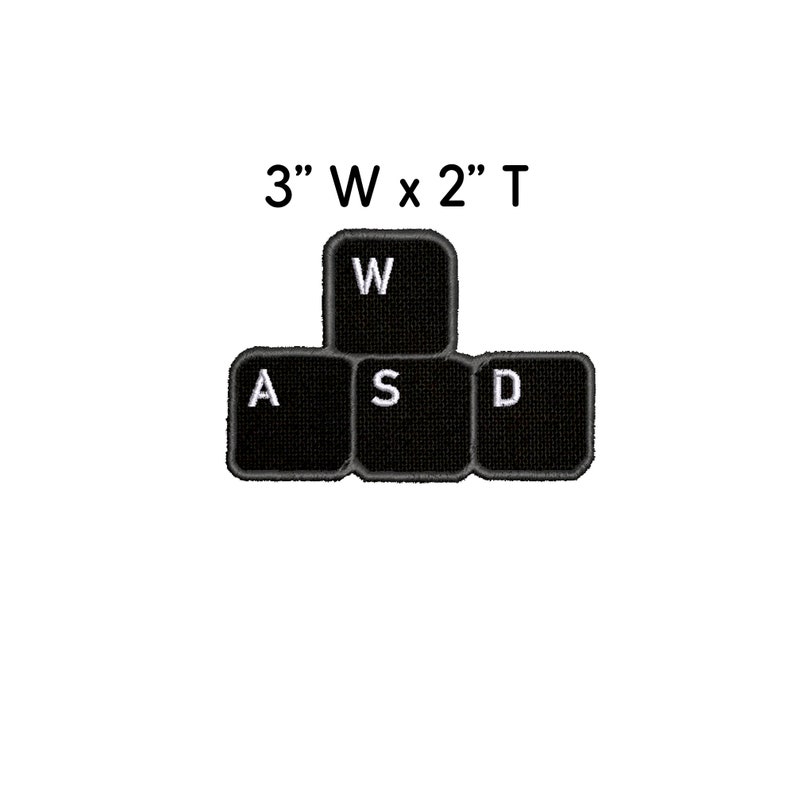 WASD Keys Retro Game Embroidered Iron on Patch Geeks & Gamers - Etsy