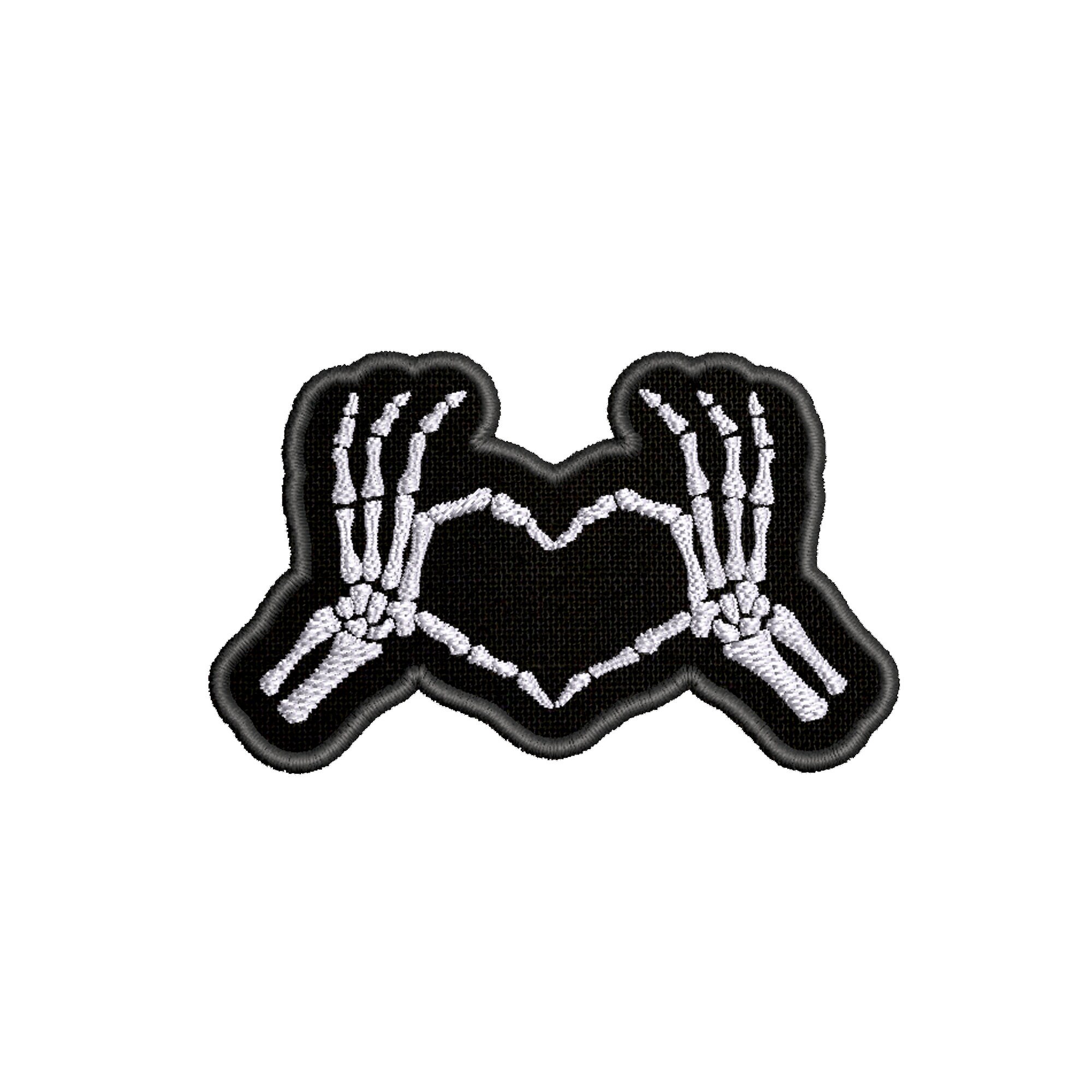 Skeleton Hands Heart Love Embroidered Iron on Patch Halloween - Etsy