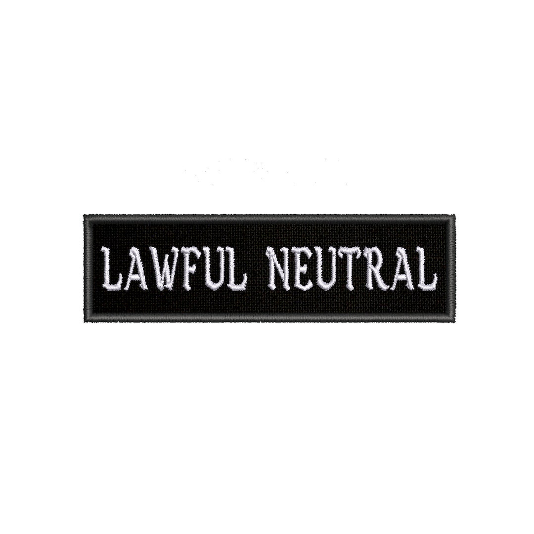 Lawful Neutral Alignment Embroidered Iron on Patch Sew on Geeks Gamers ...