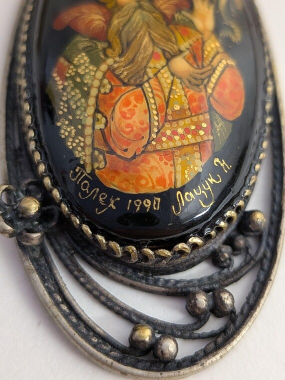 Palekh Firebird Pendant 1990, Signed Latsuk, Russian … - Gem