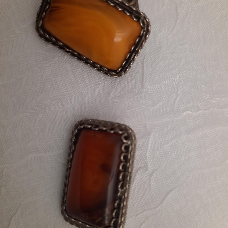 Vintage Amber Cufflinks - Etsy