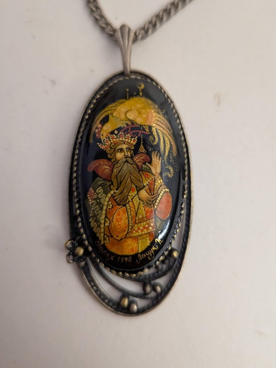 Palekh Firebird Pendant 1990, Signed Latsuk, Russian … - Gem