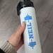 Personalised Gym Water Bottle, Gym Barbell Themed Sports Bottle Gift ...