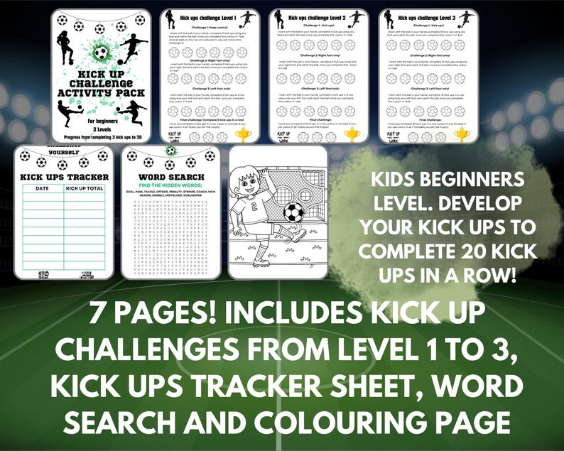 Soccer / Football Kick Ups Activity Pack for Kids - Printable Fun for ...