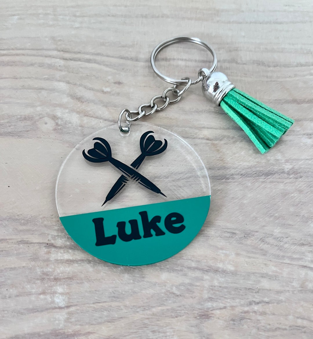 Personalised Darts Themed Keyring. Custom Darts Keyring/keychain Gift ...