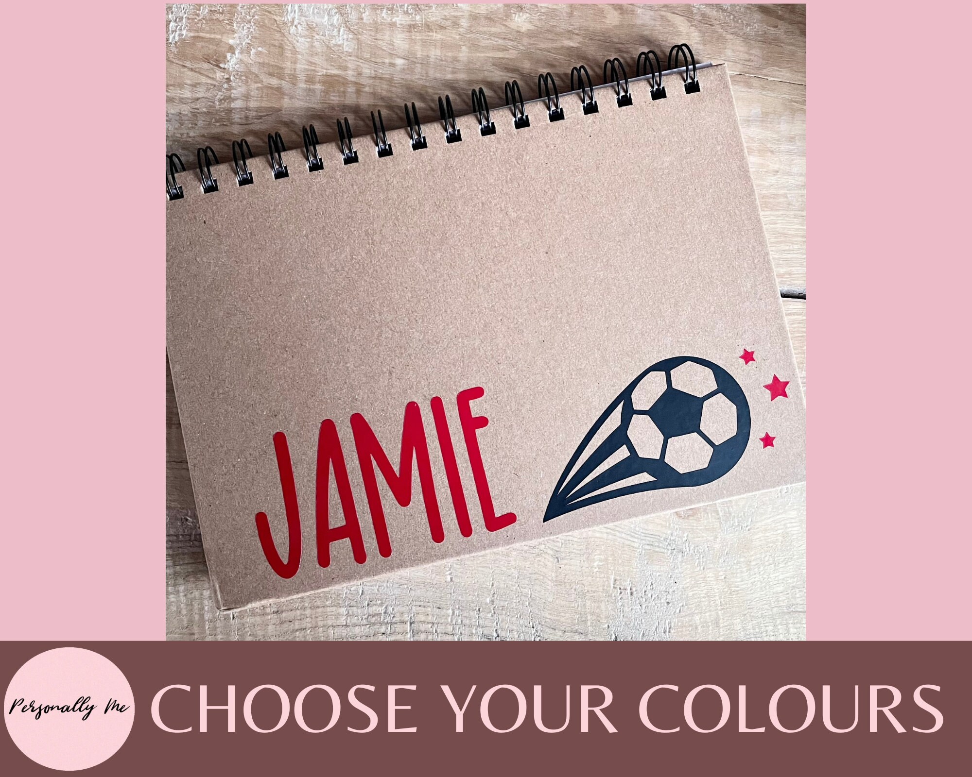 Personalised Football Notebook. A5 Kraft Notebook/ - Etsy