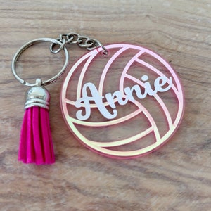 Personalised Netball Keyring / Personalised Netball Keychain / Sports ...