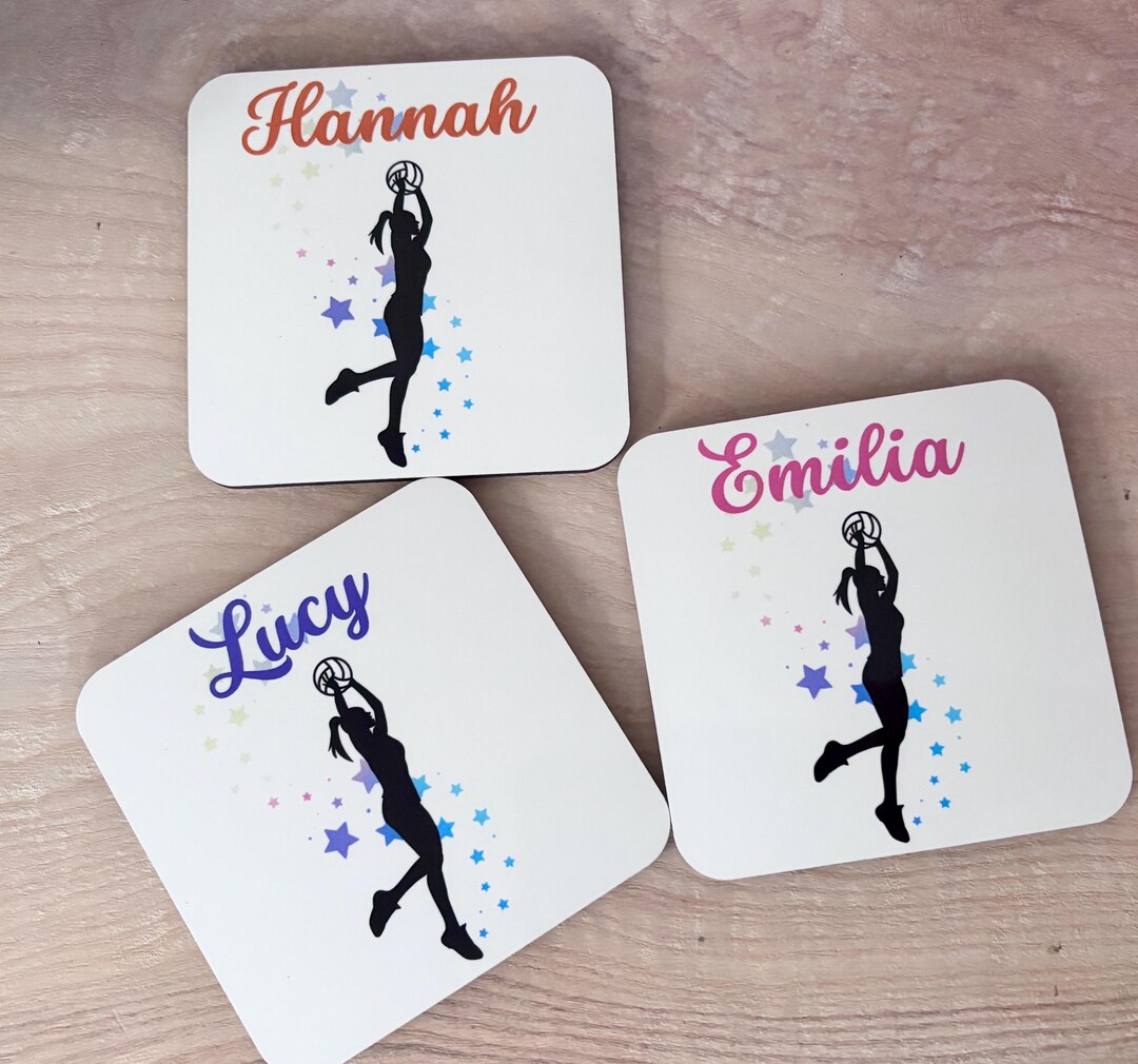 Personalised Netball Coaster, Netball Gifts, Gifts for Netballers ...