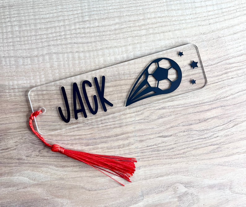 Personalised Football Bookmark, Boys or Girls Bookmark With Football ...