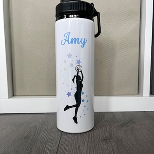 Personalised Netball Water Bottle, Netball Drinks Bottle Gift. White ...