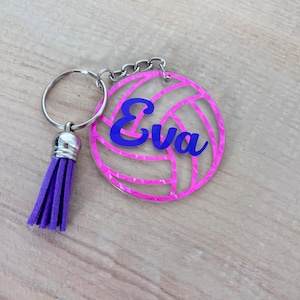 Personalised Netball Keyring / Personalised Netball Keychain / Sports ...