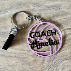 Netball Coach Gift / Personalised Netball Coach Keyring / Keychain / Sports Gift Idea / Netball ...