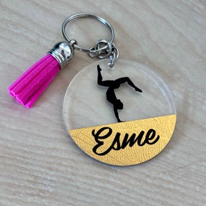 Personalised Gymnastics Keyring / Gymnastics Keychain. Gymnastics Gift ...