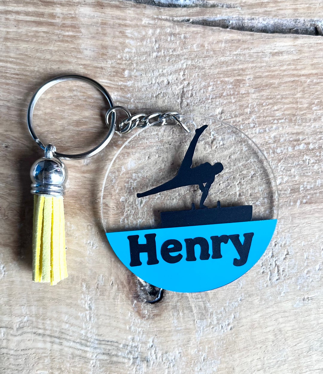 Personalised Boy / Male Gymnastics Keyring / Gymnastics Keychain ...