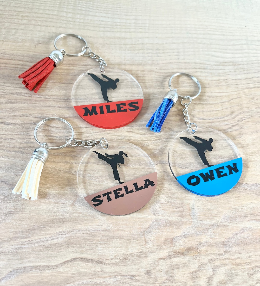 Personalised Taekwondo / Karate / Martial Arts Keyring. Keyring ...