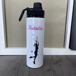 Personalised Netball Water Bottle, Netball Drinks Bottle Gift. White ...