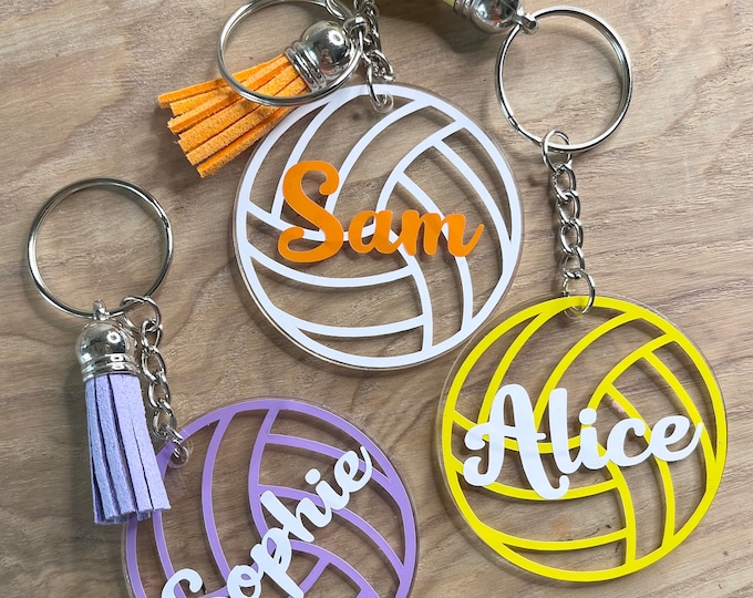 Personalised Netball Keyring / Personalised Netball Keychain / Sports ...