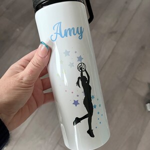 Personalised Netball Water Bottle, Netball Drinks Bottle Gift. White ...