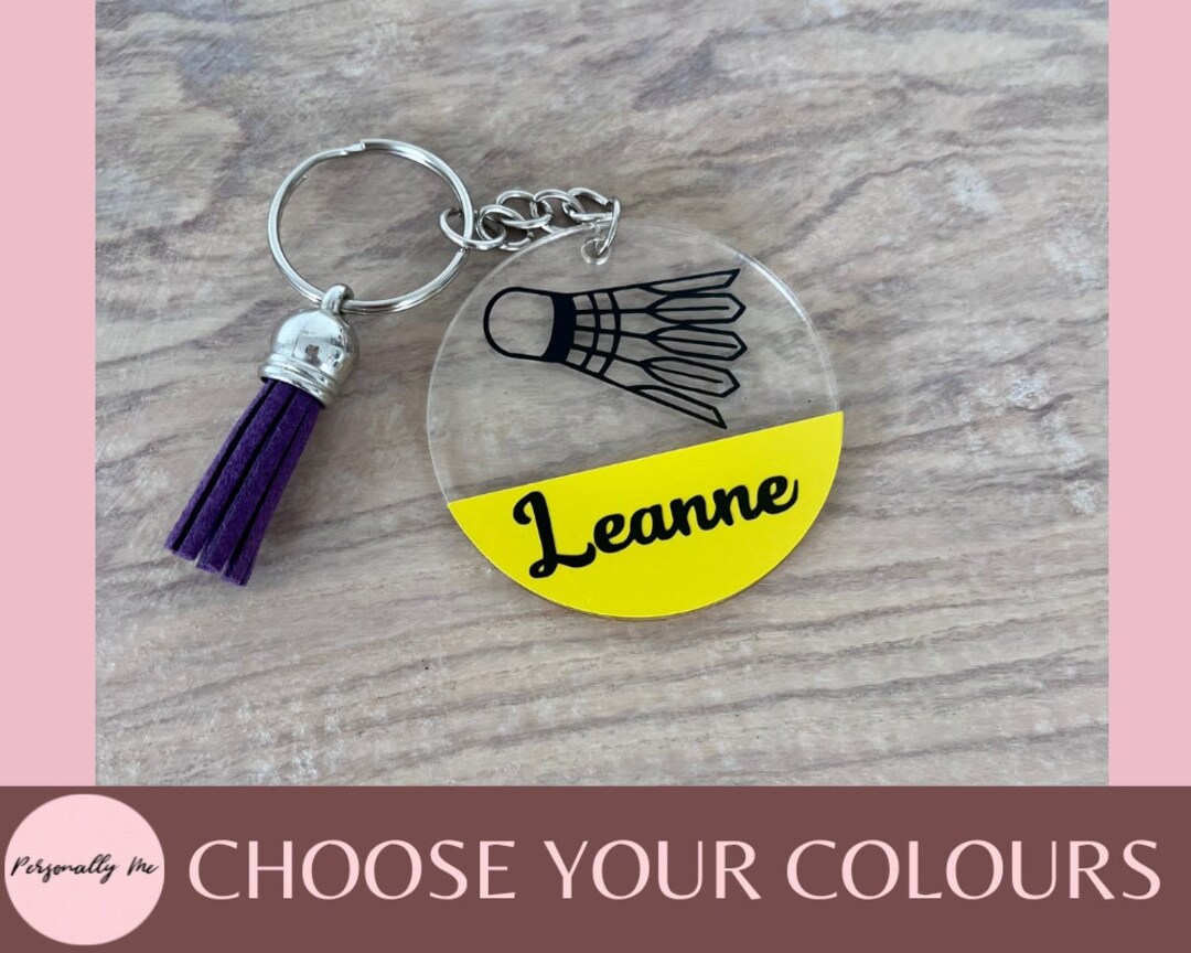Personalised Badminton Keyrings / Keychains. Badminton Themed - Etsy