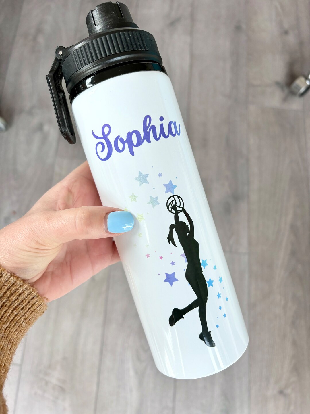 Personalised Netball Water Bottle, Netball Drinks Bottle Gift. White ...