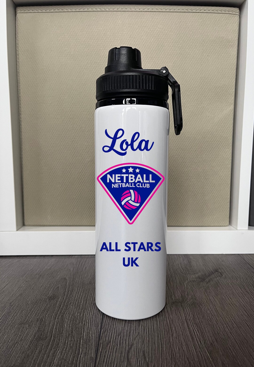 Personalised Netball Team, Netball Club Water Bottle With Netball Club ...