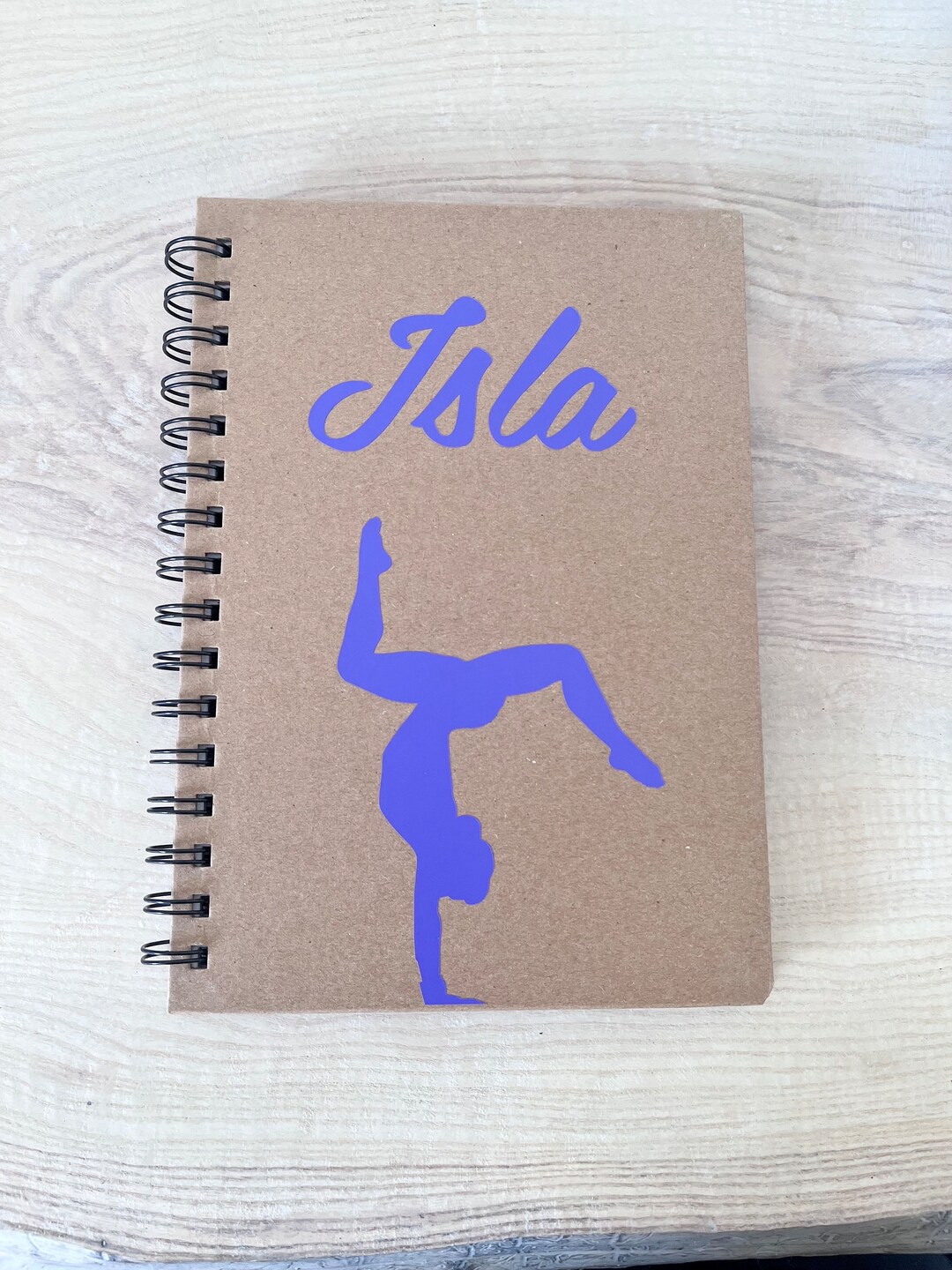 Personalised Gymnast A5 Spiral Kraft Notebook / Personalised Gymnastics ...