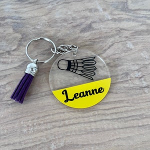 Personalised Badminton Keyrings / Keychains. Badminton Themed Gifts ...