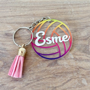 Personalised Netball Keyring / Personalised Netball Keychain / Sports ...