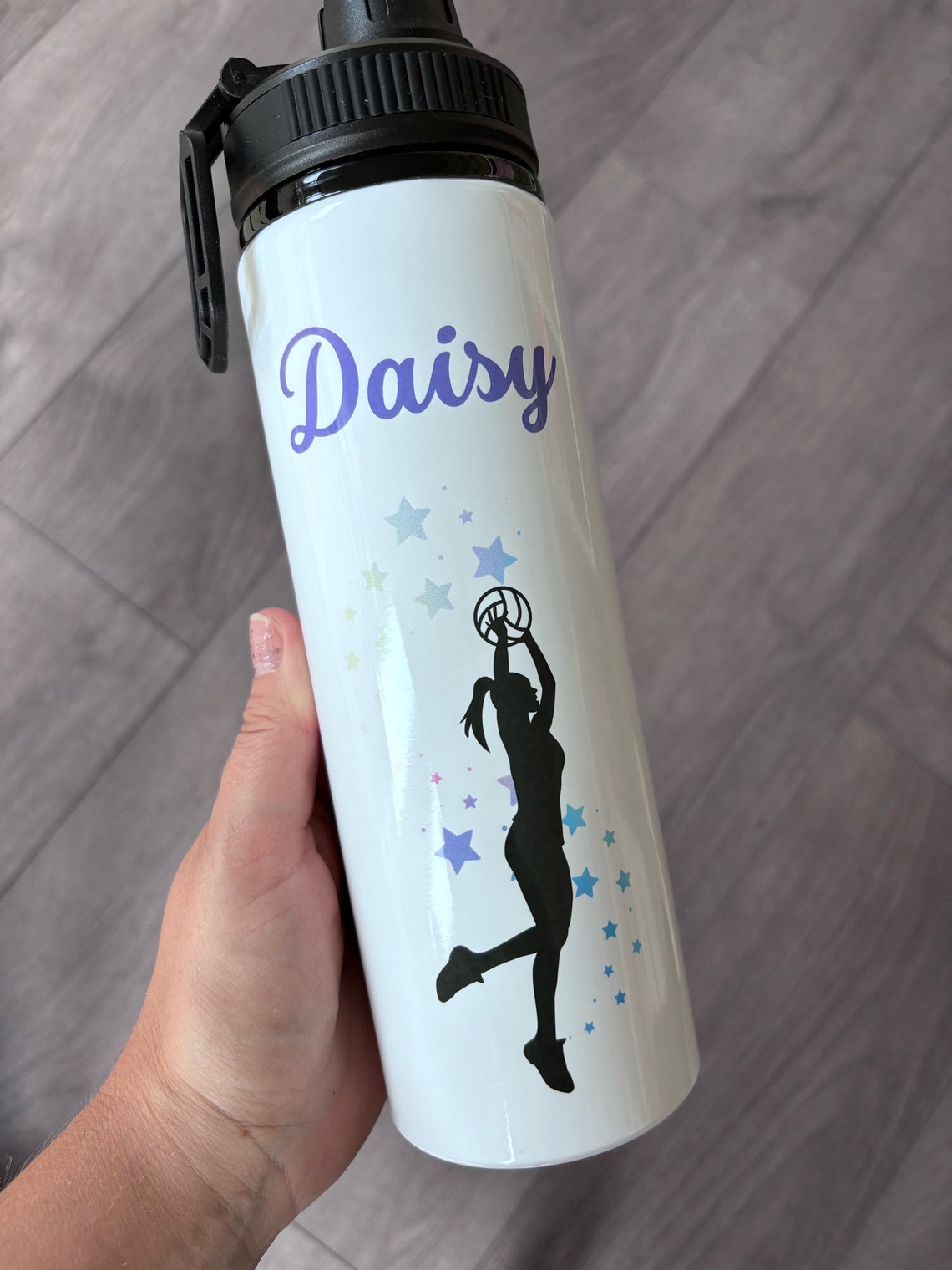 Personalised Netball Water Bottle, Netball Drinks Bottle Gift. White ...