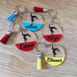 Personalised Gymnastics Keyring / Gymnastics Keychain. Gymnastics Gift ...