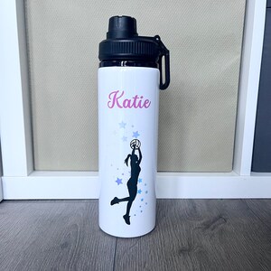 Personalised Netball Water Bottle, Netball Drinks Bottle Gift. White ...