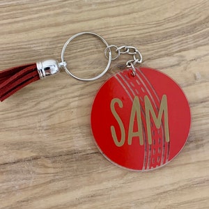 Personalised Cricket Ball Keyring / Personalised Cricket Ball Keychain ...