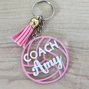 Netball Coach Gift / Personalised Netball Coach Keyring / Keychain / Sports Gift Idea / Netball ...
