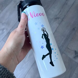 Personalised Netball Water Bottle, Netball Drinks Bottle Gift. White ...