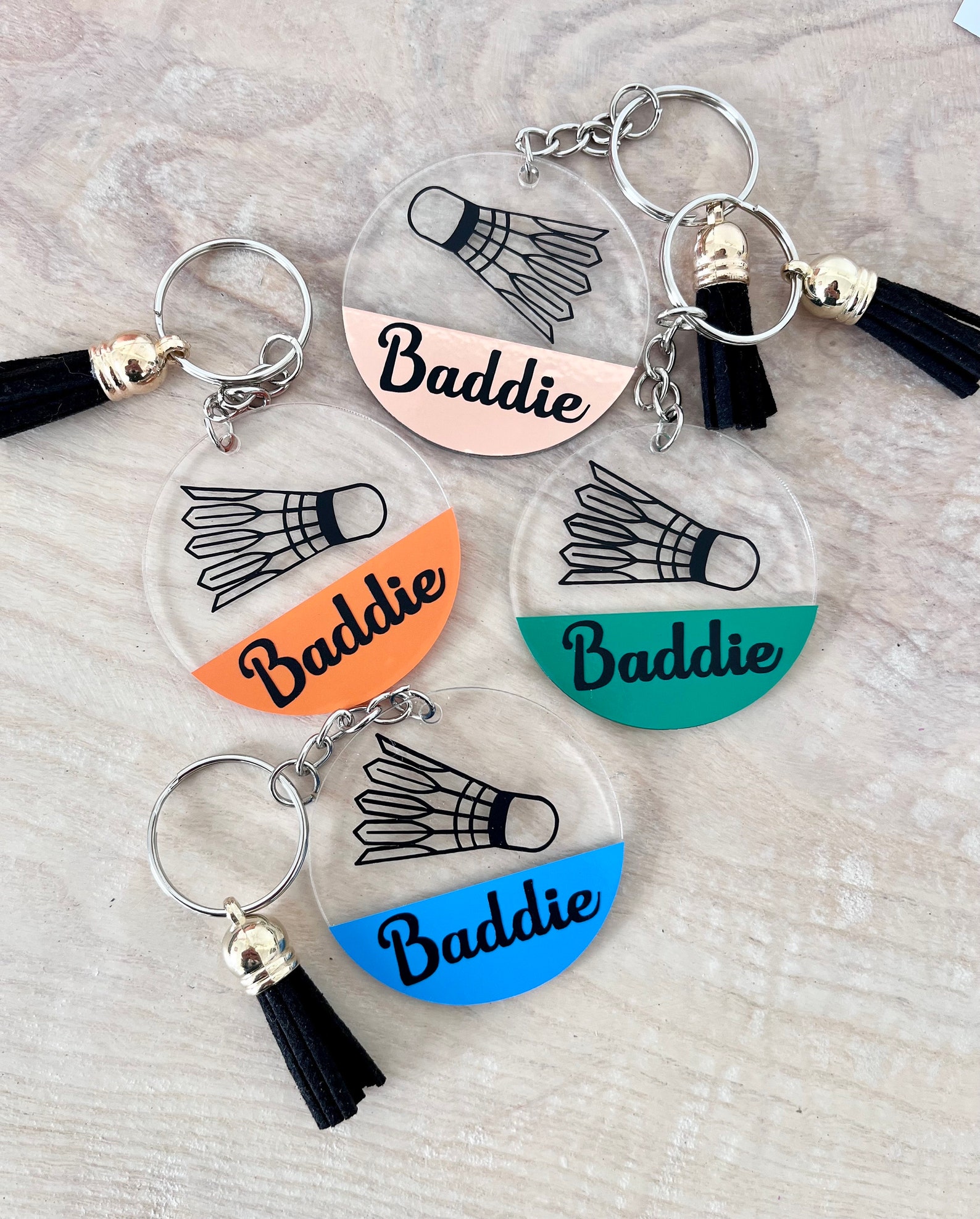 Personalised Badminton Keyrings / Keychains. Badminton Themed - Etsy