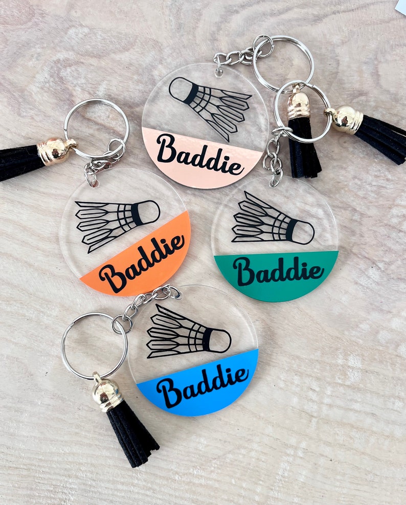 Personalised Badminton Keyrings / Keychains. Badminton Themed - Etsy