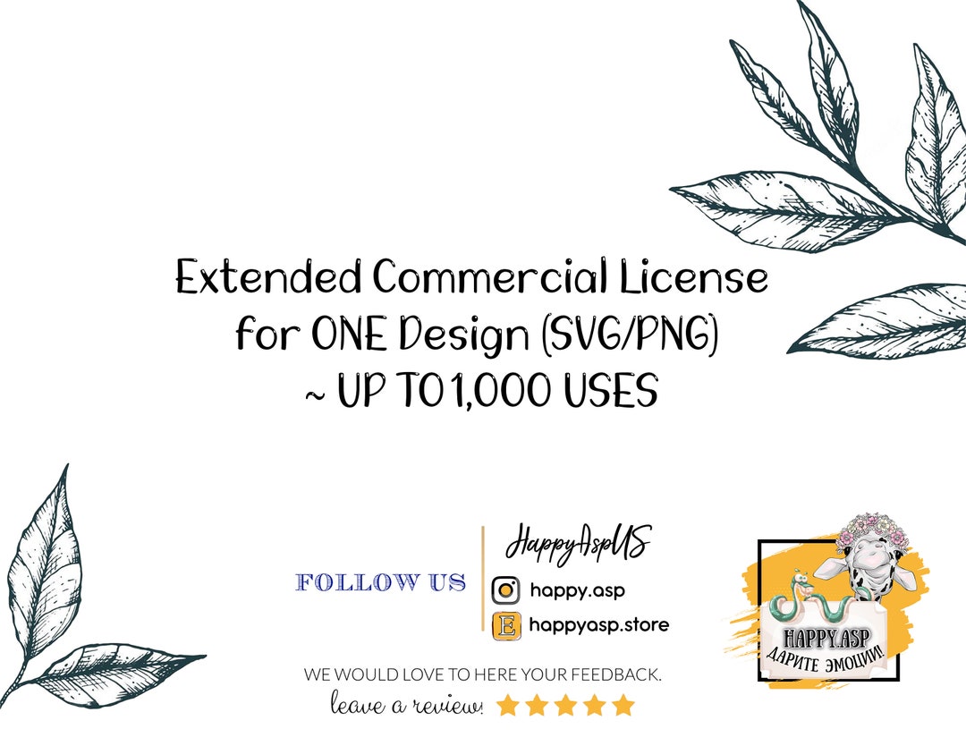 Extended Commercial Use License for up to 1,000 PHYSICAL Product Sales ...