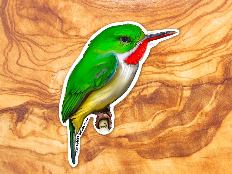 San Pedrito Puerto Rican Tody Puerto Rico Bird Art Bird Sticker Die-cut ...