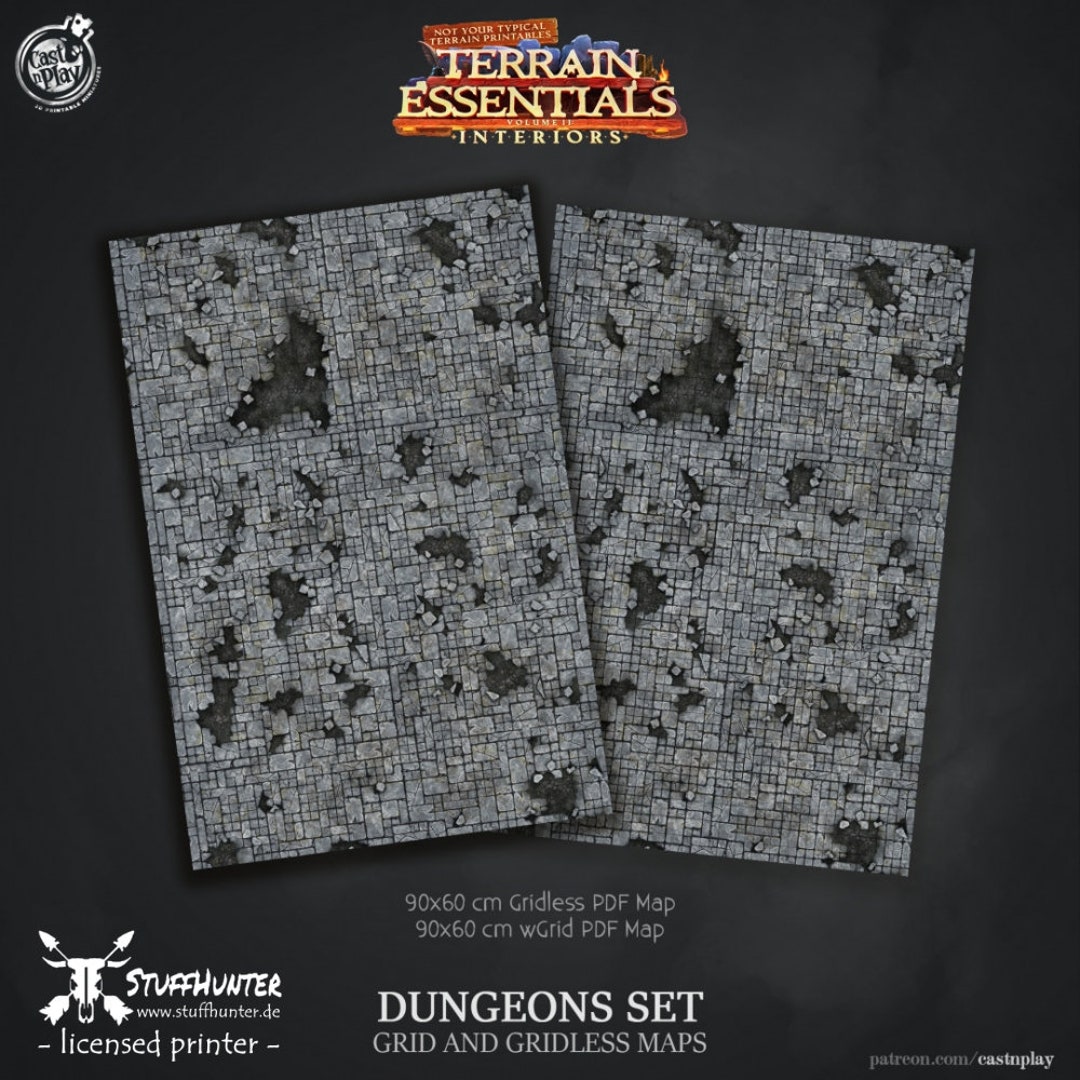 Tabletop Battle Playmat Playing Field Terrain 90 X 60 Cm Dungeon Set ...