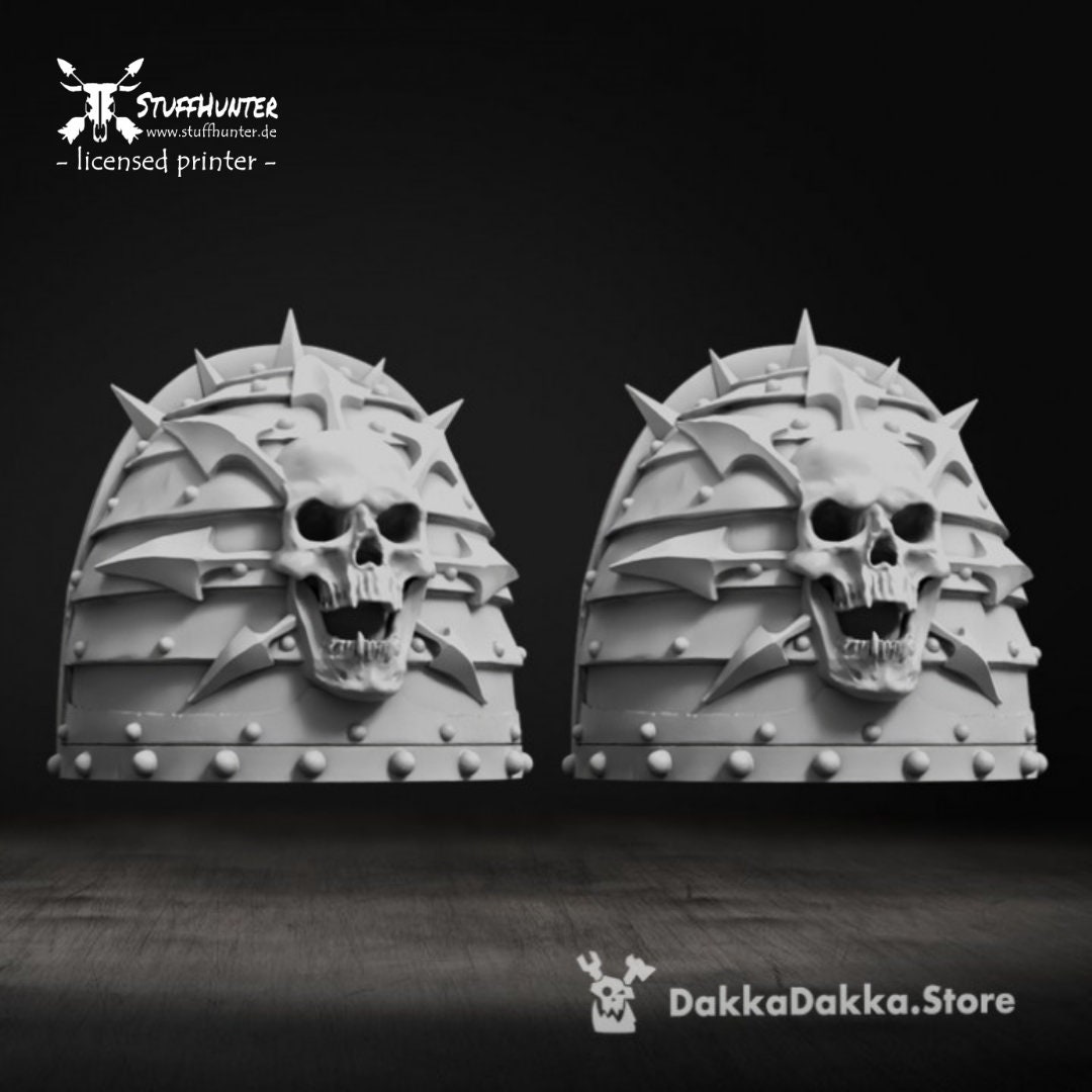 Shoulder Pads 10 Skull With Spikes Dakkadakka Grimdark - Etsy