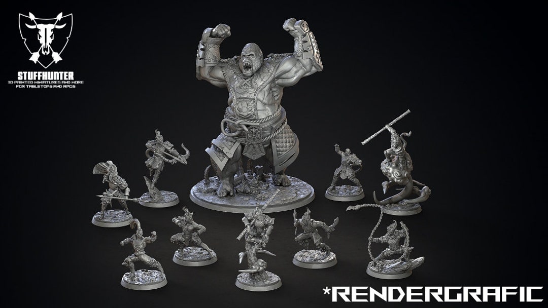 Feng Zhizi Full Set Tabletop Fantasy Dnd Miniature Gorilla Monkey ...