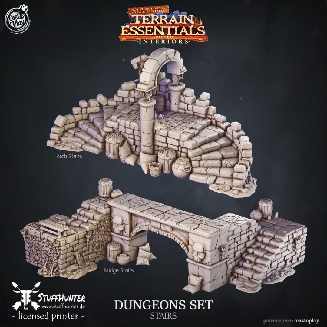 Dungeon Set Stairs Terrain Essentials Interiors Castnplay Treppen Aos ...