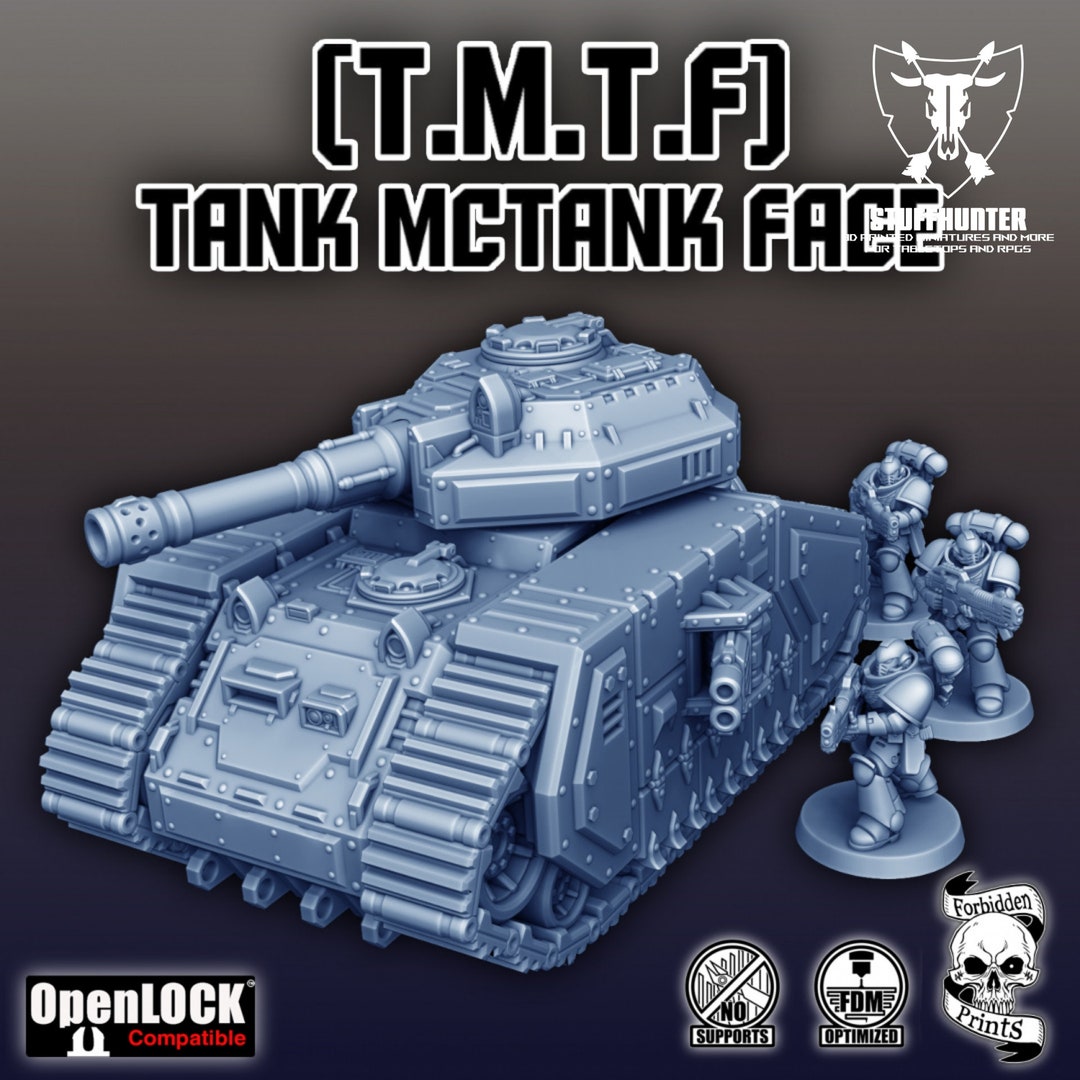 Tank Mctank Face T.M.T.F Tabletop Tank Vehicle Proxy Wargaming Scenery ...