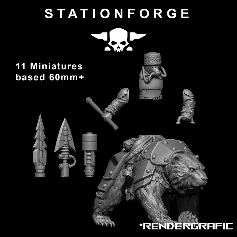 Grimguard Bear Riders (11) - Station Forge - Scifi Wargaming Grimdark ...