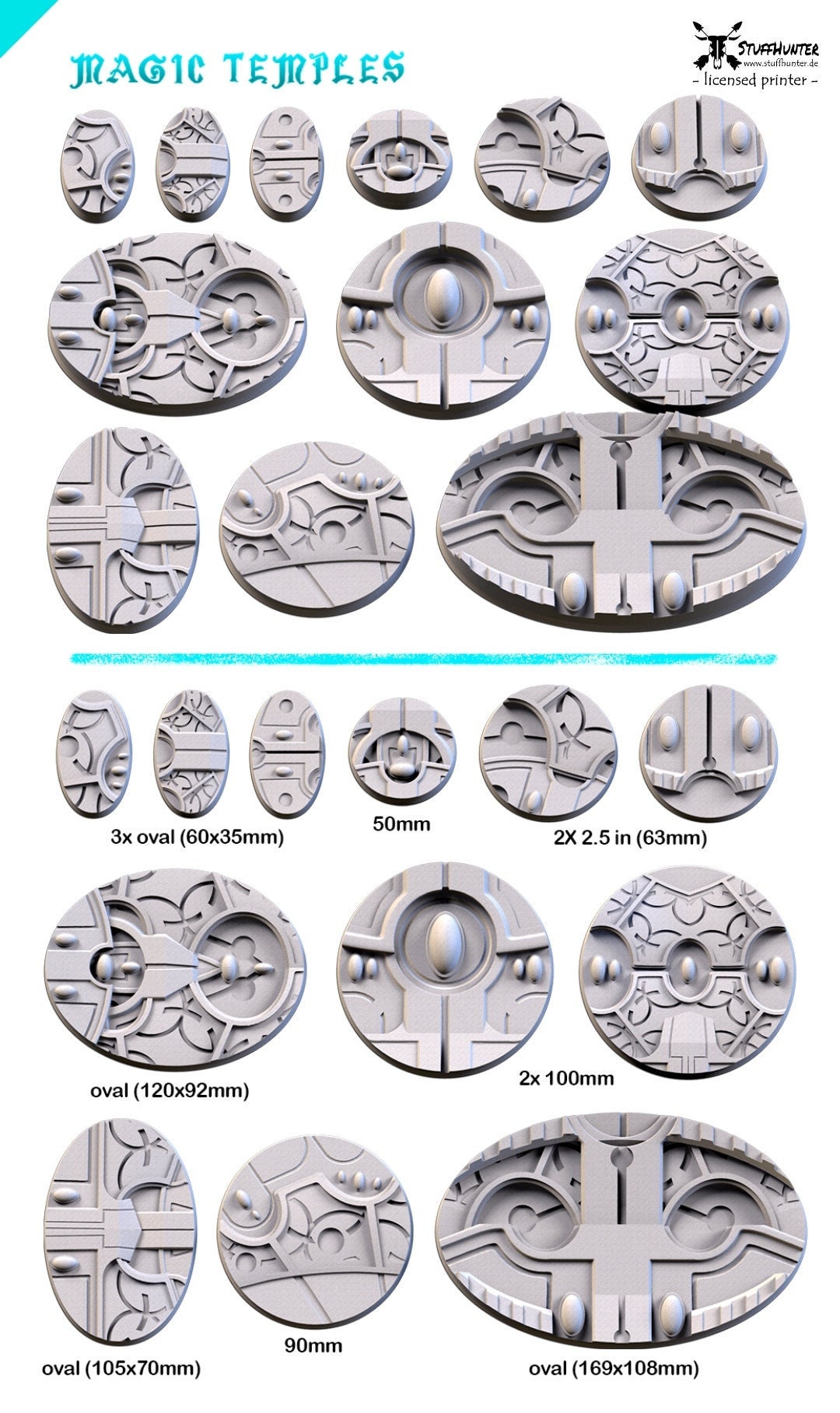 Textured Magic Temples Bases, Round/oval, for Tabletop, Paint Ready - Etsy